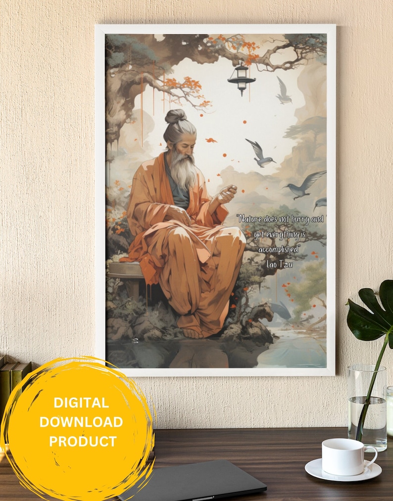 Lao Tzu Wall Art, Lao Tzu Quote Art, Motivational Art, Inspirational ...
