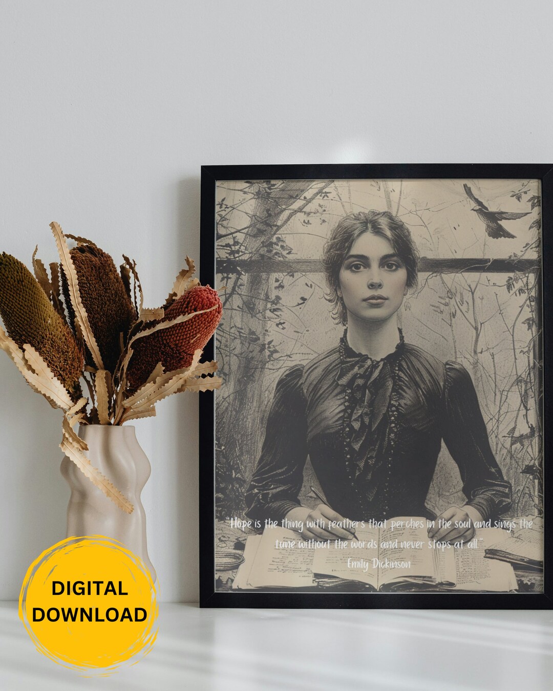 Emily Dickinson Art, Emily Dickinson Quote, Motivational Quote ...