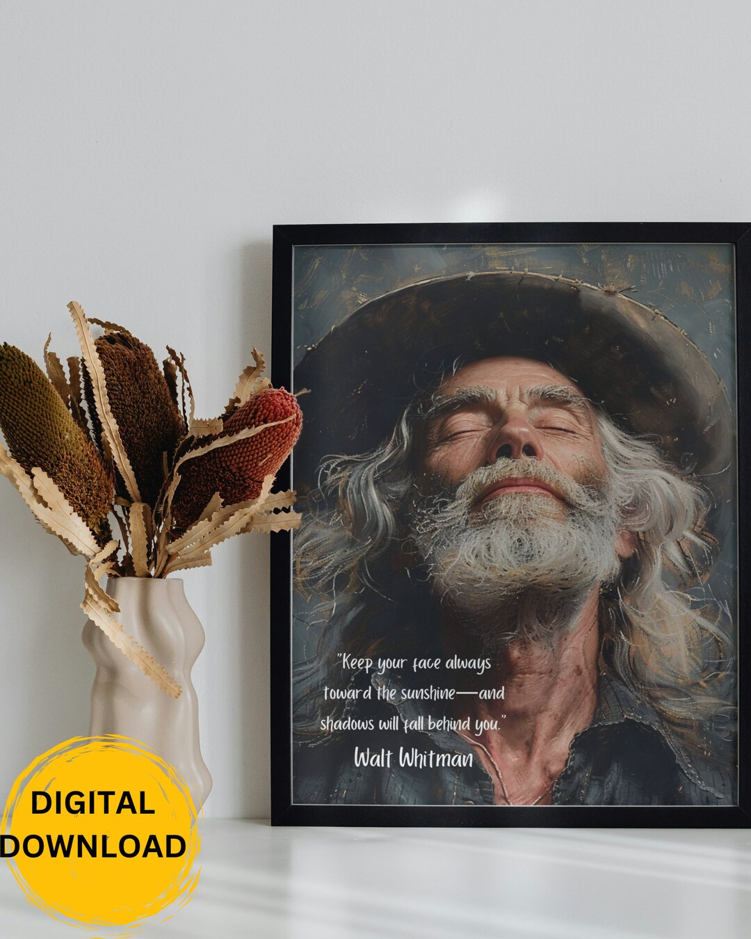 Walt Whitman Quote Walt Whitman Art Motivational Art Inspirational Art Wall Art Digital