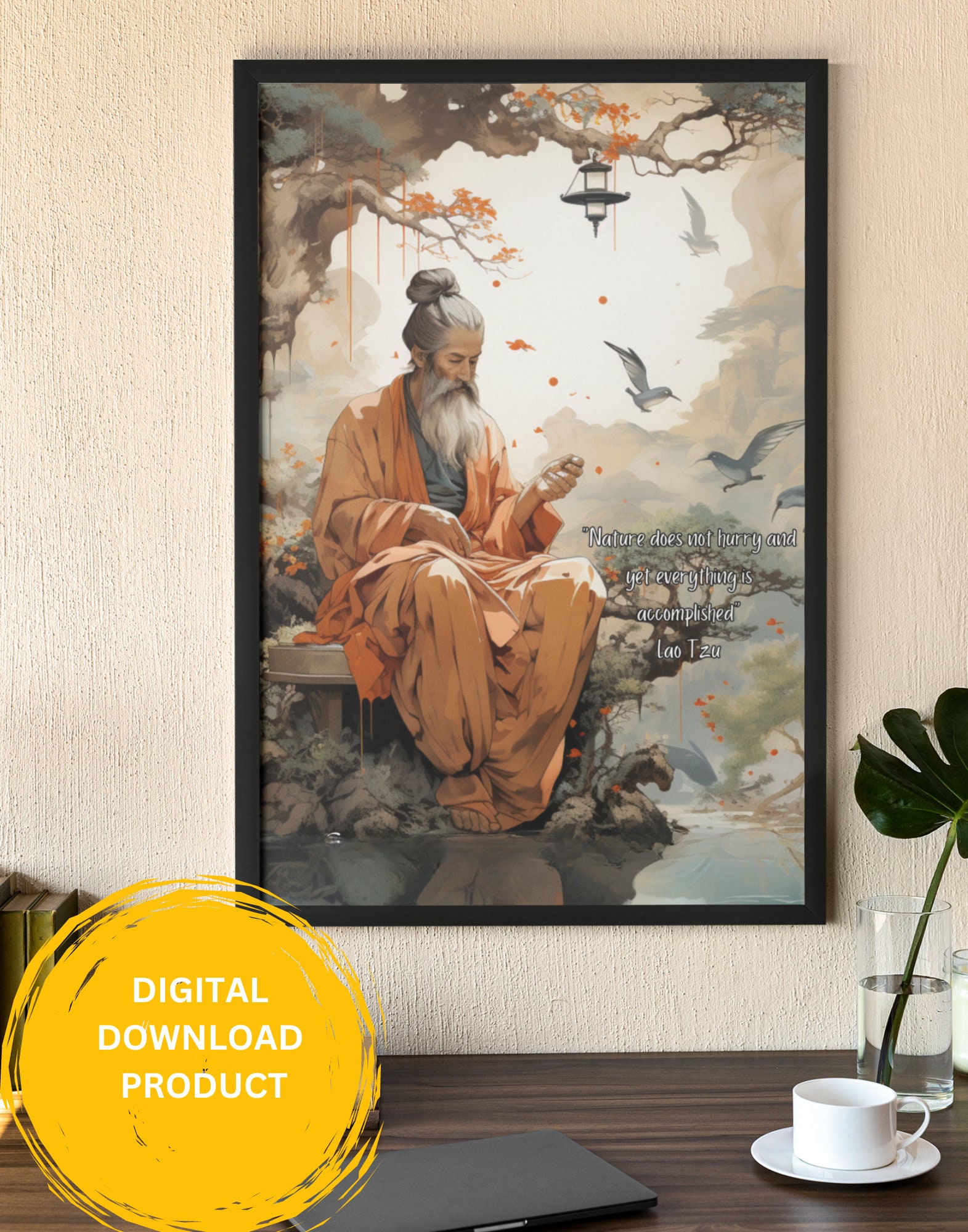 Lao Tzu Wall Art, Lao Tzu Quote Art, Motivational Art, Inspirational ...