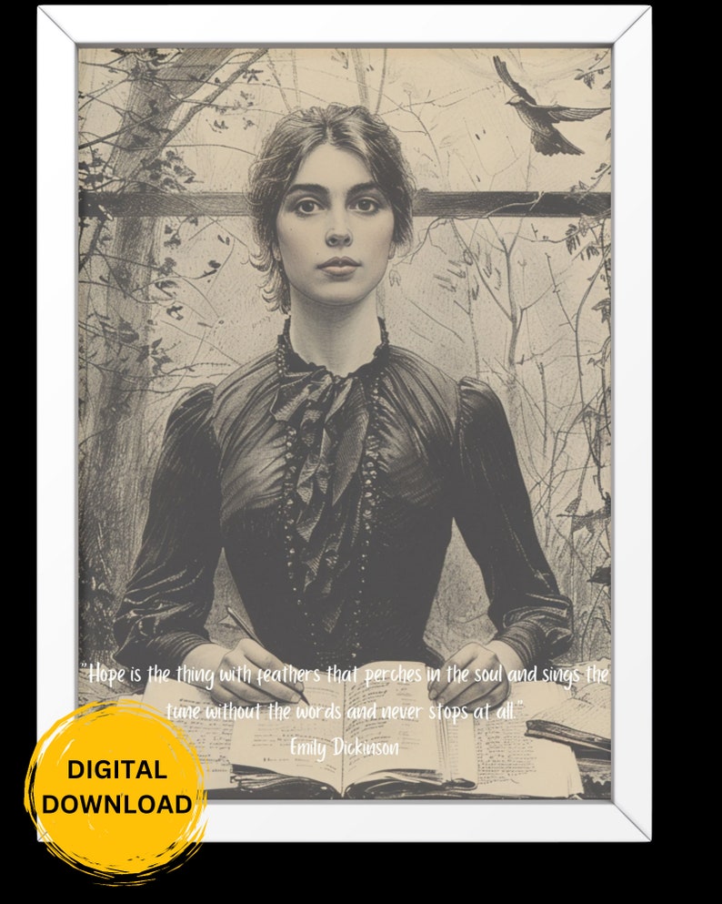 Emily Dickinson Art, Emily Dickinson Quote, Motivational Quote ...