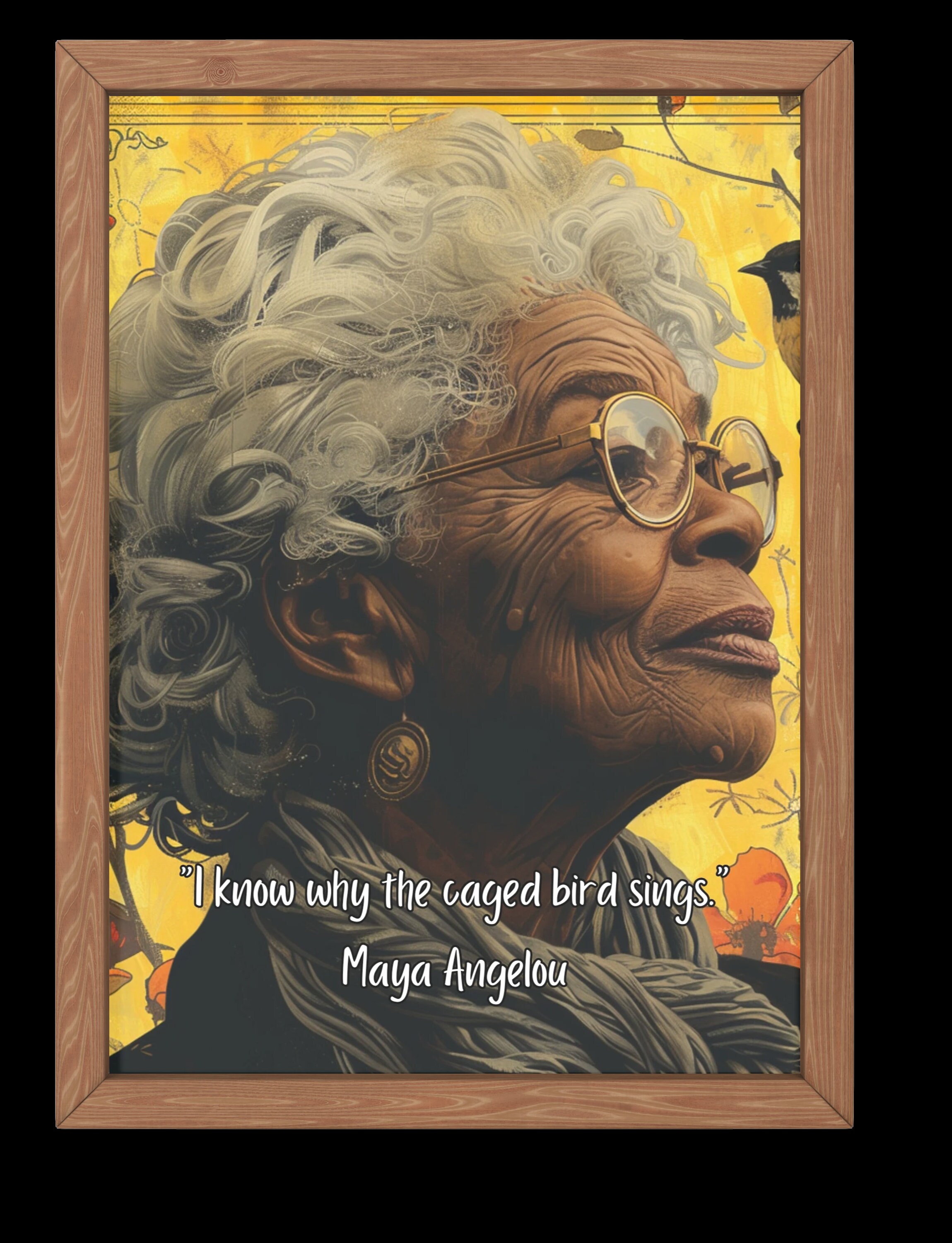 Maya Angelou Wall Art, Maya Angelou, Motivational Art, Inspirational ...