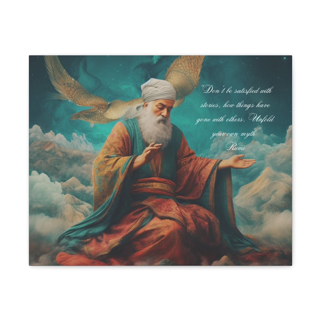 Rumi Poet Wall Art, Rumi Wall Art, Motivational Wall Art, Inspirational ...