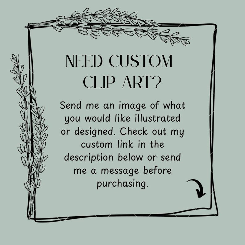 Unique Clip Art Set Custom Handcrafted Pngs for Scrapbook, Digital ...