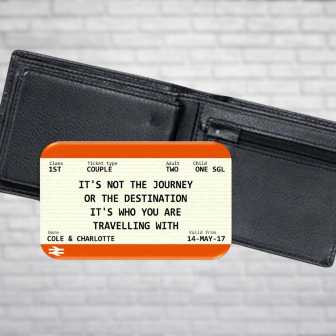 Personalised Train Ticket Couples Photo Wallet Card, Purse Card, Gifts ...