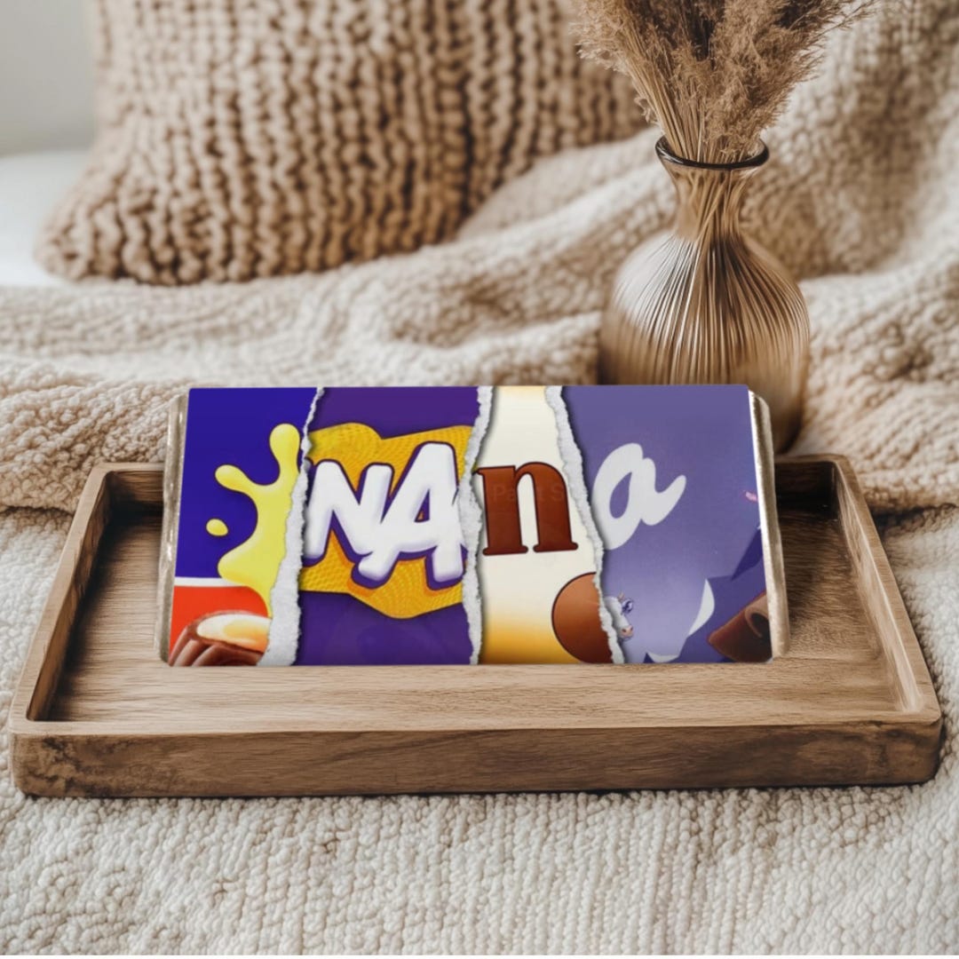 Nana Personalised Chocolate Bar Labels, Custom Made Chocolate Bar, Big ...
