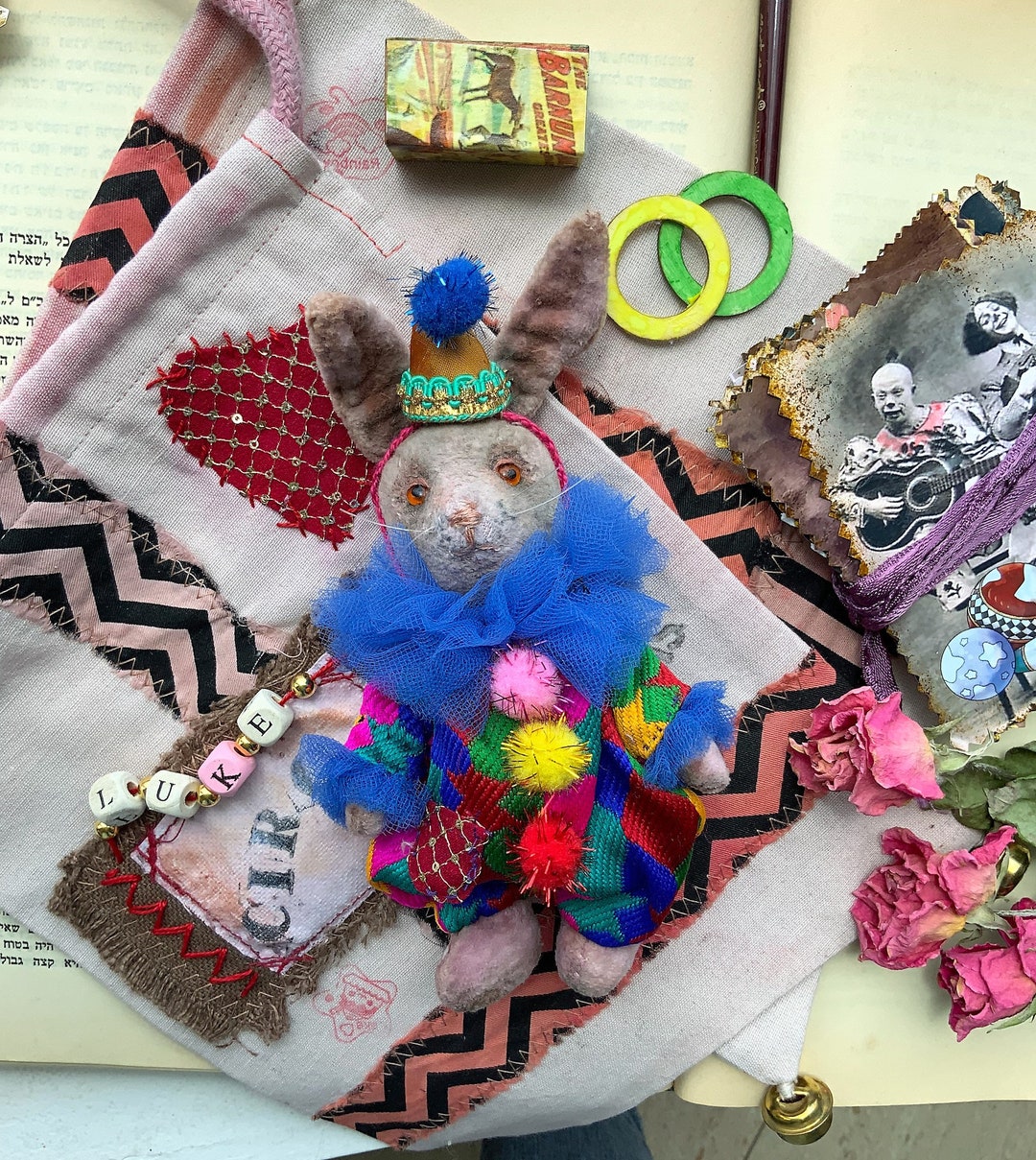 Little Pink Rabbit Mini Toy Collection Vintage Circus in Wooden Box ...