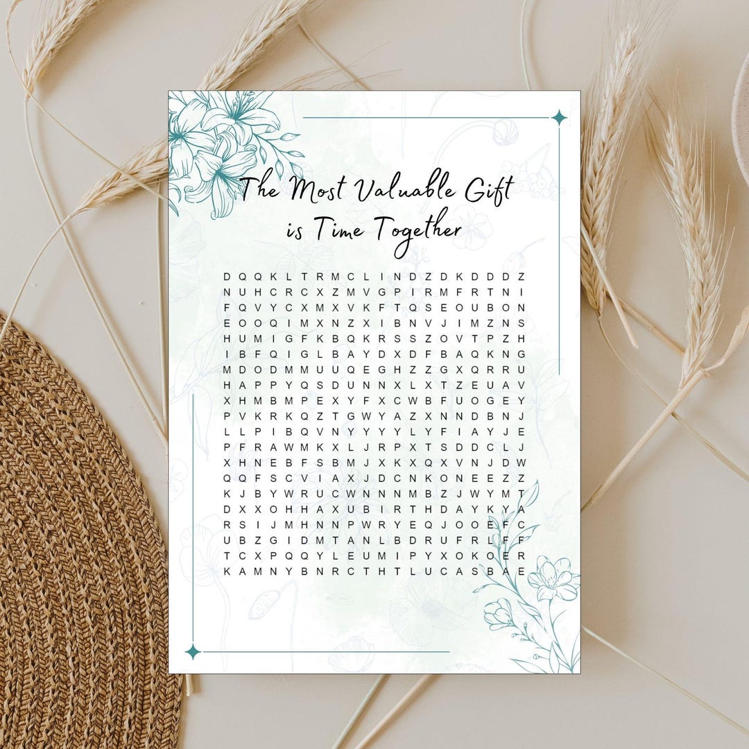 Personalized Word Search Puzzle - Custom Birthday, Baby Shower & Bridal ...