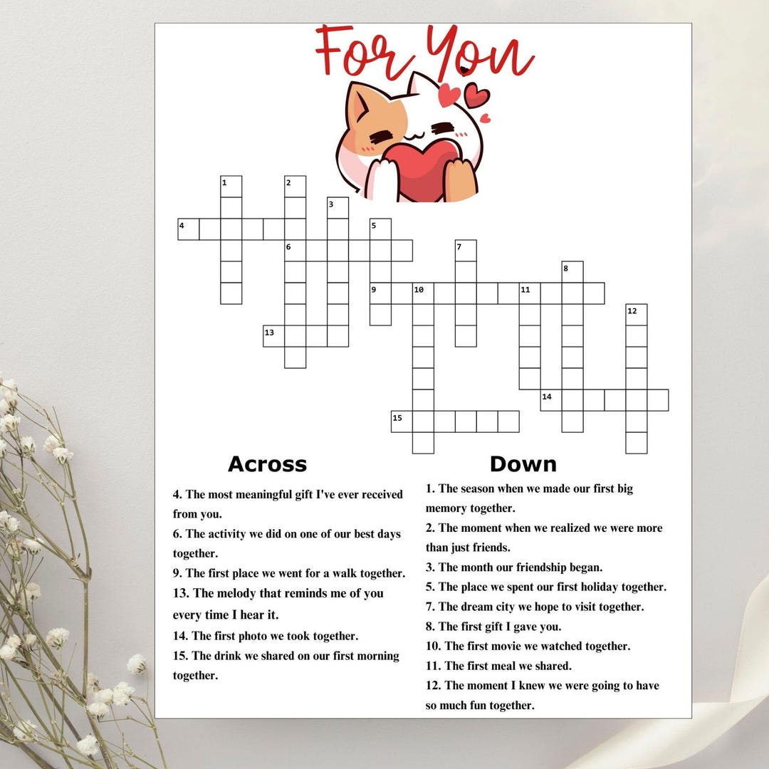 Personalized Crossword Puzzle - Custom Sip & Solve Game - Unique ...