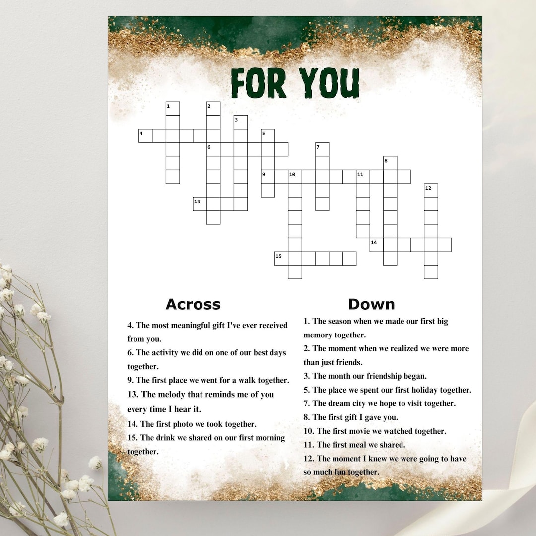 Personalized Crossword Puzzle - Custom Sip & Solve Game - Unique ...