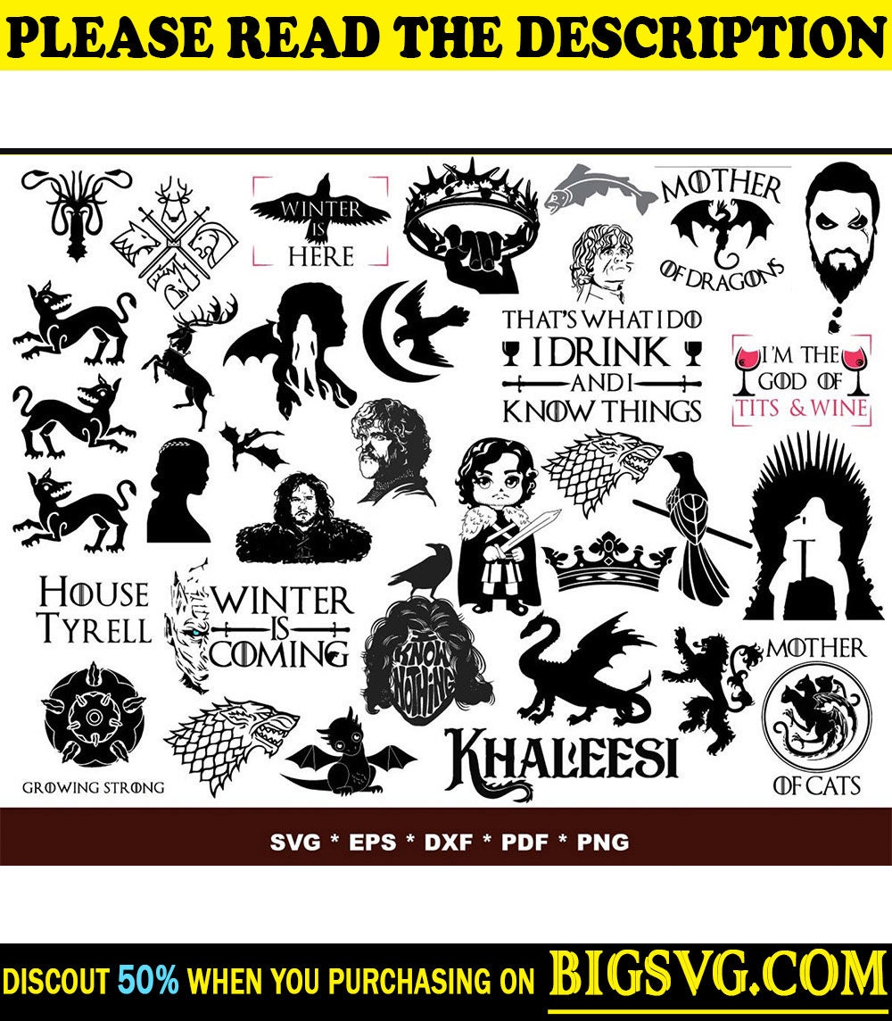 500 Game of Throne SVG Bundle, Svg Cut Files for Cricut, Svg Files for ...