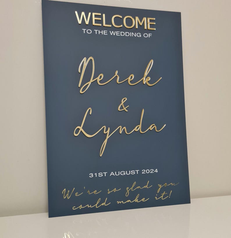 3D Acrylic Wedding Welcome Sign: Modern Reception Decor - Etsy UK