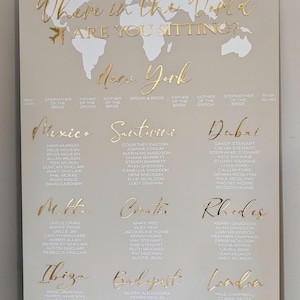 World Map Destination Wedding Seating Chart: 3D Acrylic Table Plan ...