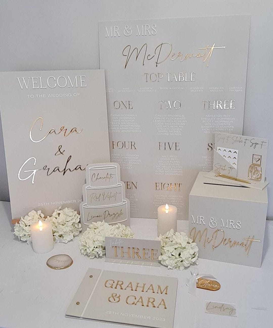 Wedding Signage Bundle , A1 Welcome, A2 Tableplan 50-60 Guests , Card ...