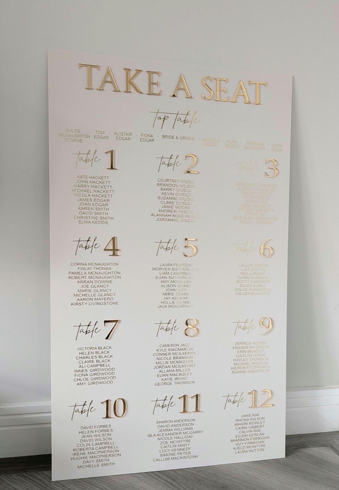 3D Acrylic Wedding Table Plan: Custom Seating Chart Sign - Etsy Australia