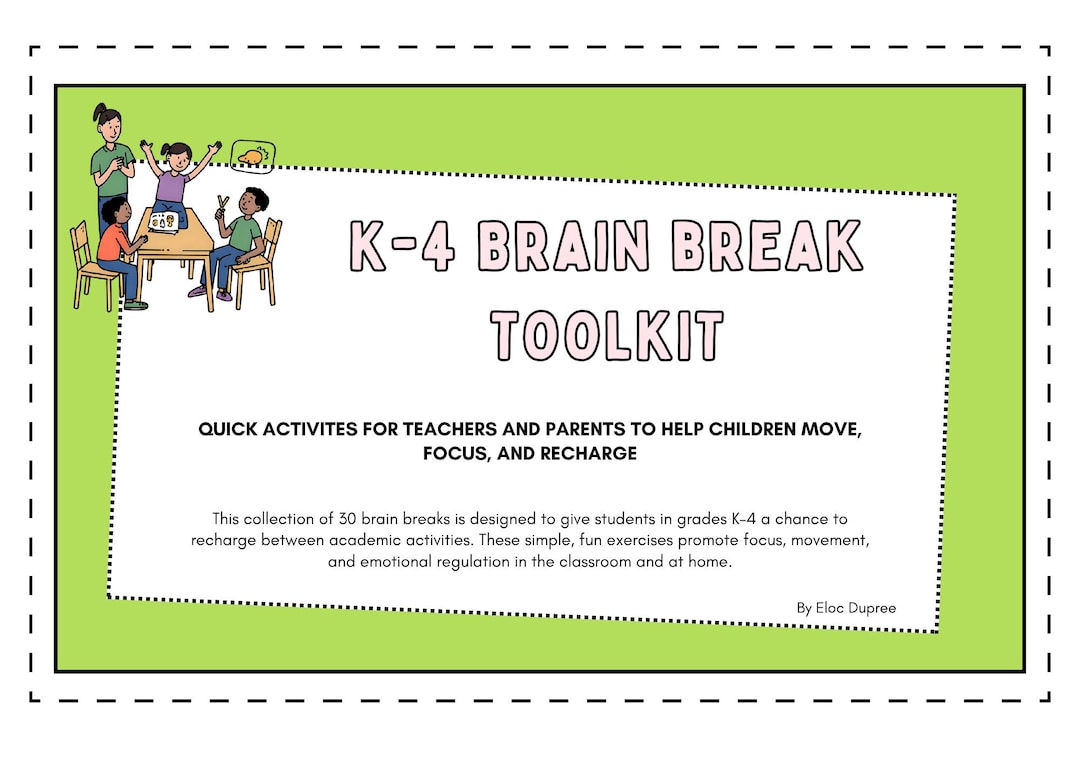 Brain Break Cards K-4 | 32 Printable Brain Break Activities | Movement ...