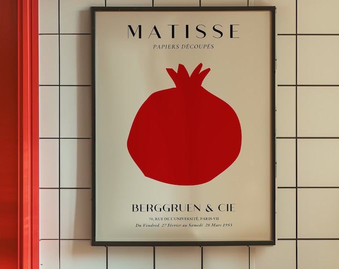 POMEGRANATE // Abstract Poster, 8x10, 10x10, 18x24, Minimalist Art ...