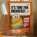 Retro Breakfast Poster, It's Time for Breakfast, Vintage Breakfast Menu ...
