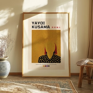 Yayoi Kusama Portrait Poster, Paris Modern Art Museum Print, Yellow ...