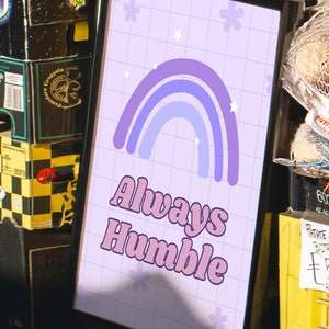 Always Humble Poster, Retro Inspirational Wall Art, Vintage ...
