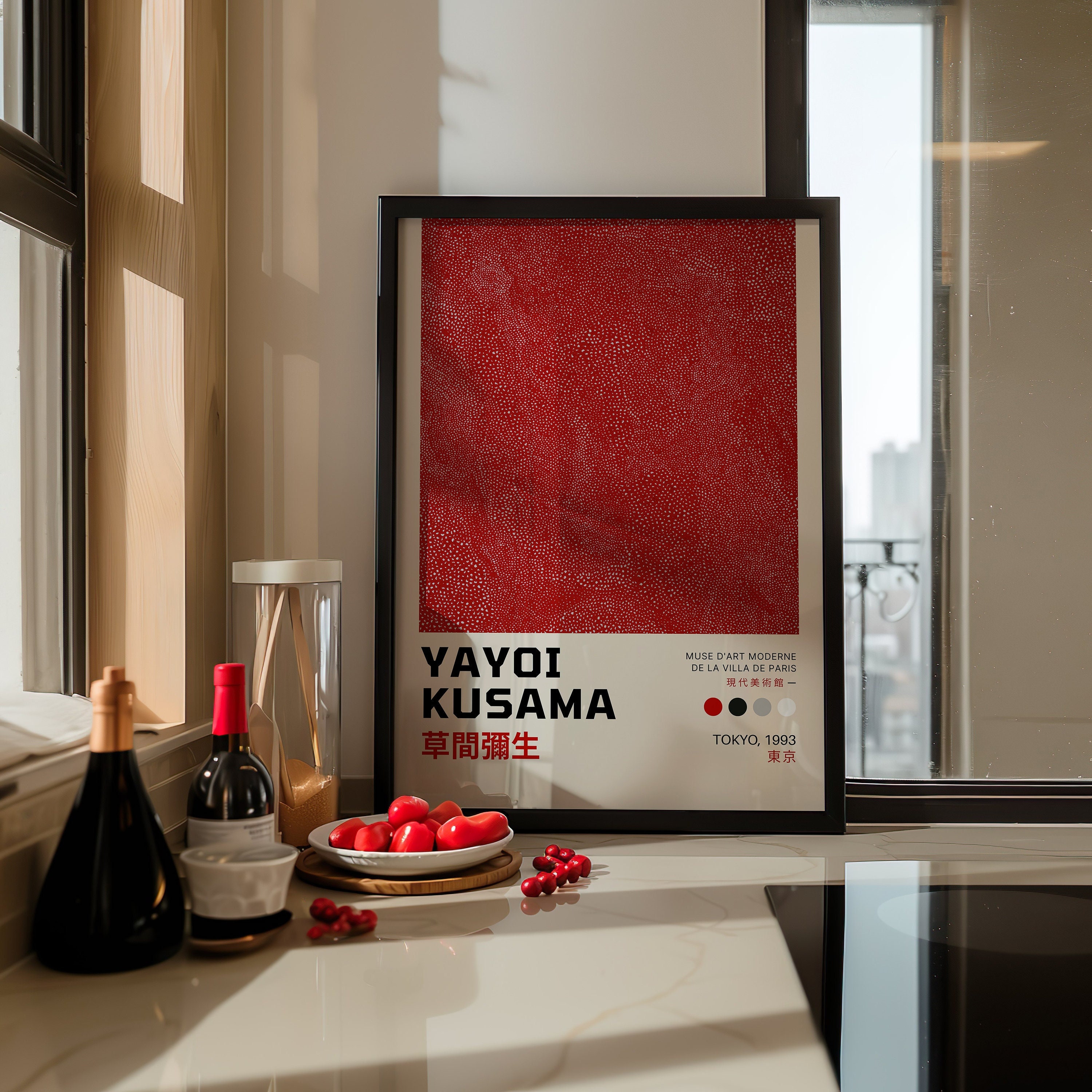 Yayoi Kusama Red Infinity Net Art Poster, Tokyo 1993 Polka Dot Art ...