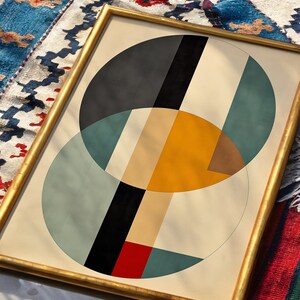 Geometric Abstract Art Print, Mid-century Modern Poster, Retro Wall ...