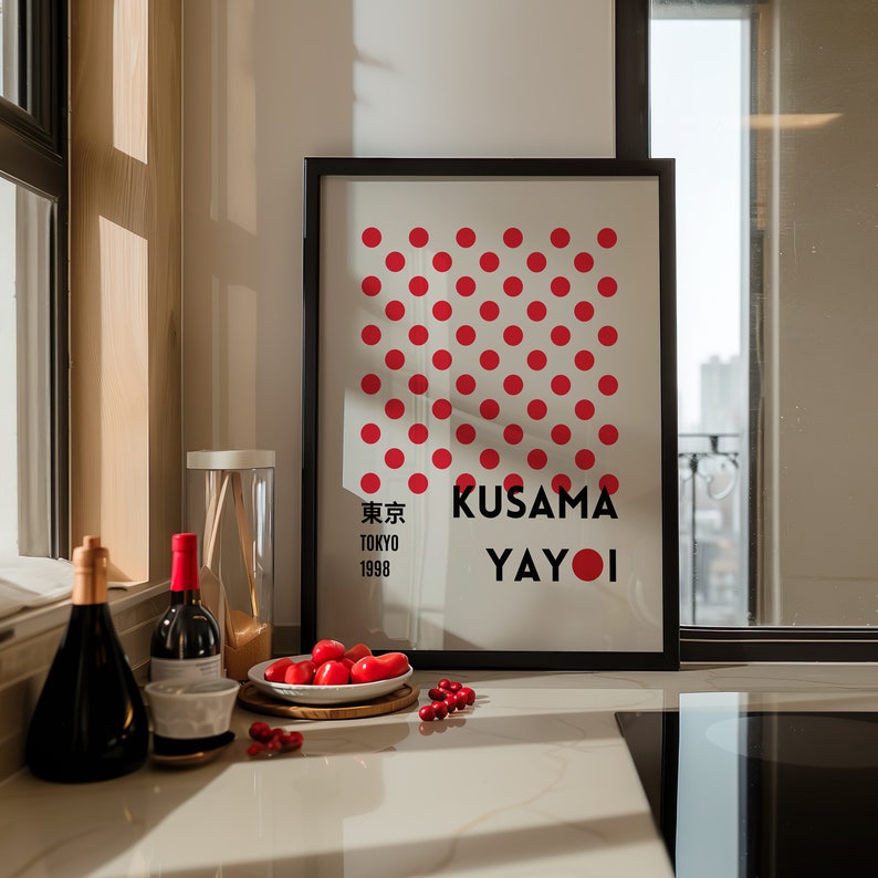 Yayoi Kusama Poster, Red Dots Art, Japanese Modern Art Print ...