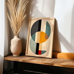 Geometric Abstract Art Print, Mid-century Modern Poster, Retro Wall ...