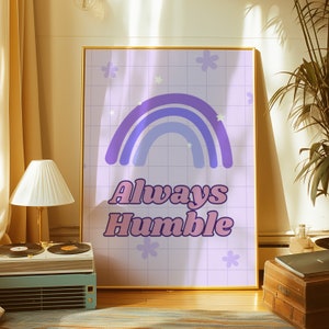 Always Humble Poster, Retro Inspirational Wall Art, Vintage ...