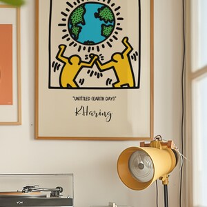 Keith Haring Earth Day Poster, Environmental Pop Art, "untitled" Earth ...