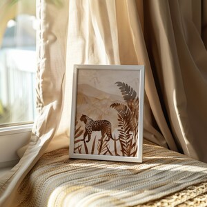 Tropical Leopard Poster Set, Jungle Safari Animal Wall Art, Boho ...