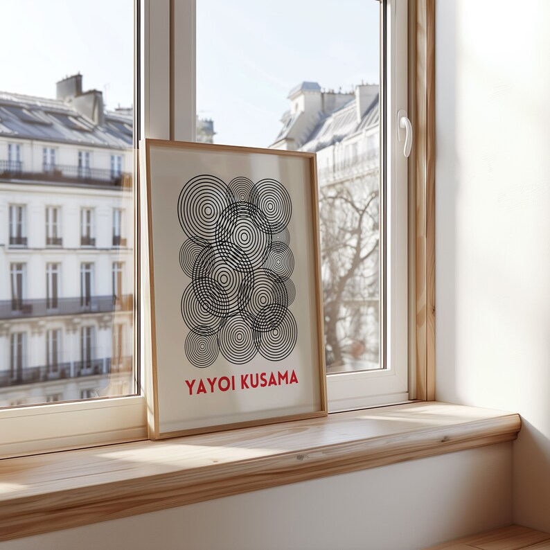 Yayoi Kusama Three Poster Set, Japanese Modern Art Prints, Red and ...
