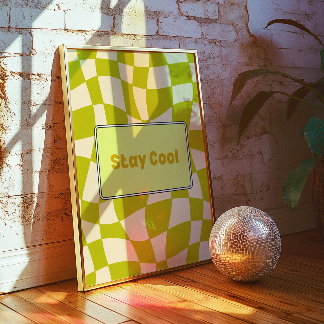 Retro Stay Cool Poster, Vintage 70s Art, Psychedelic Wall Decor, Groovy ...