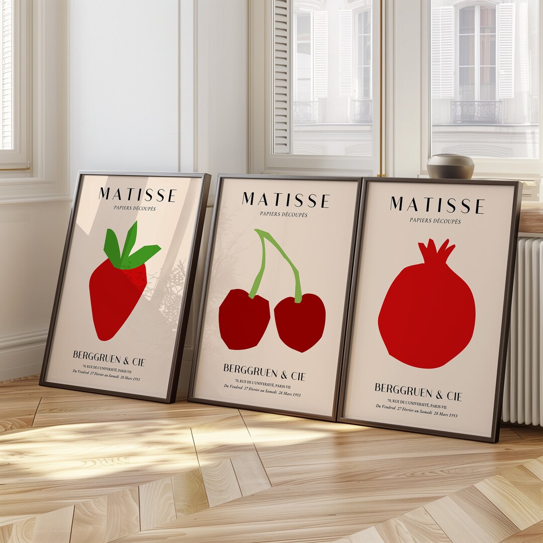 Henri Matisse Poster Set, Fruit Collection, Papiers Découpés Art ...