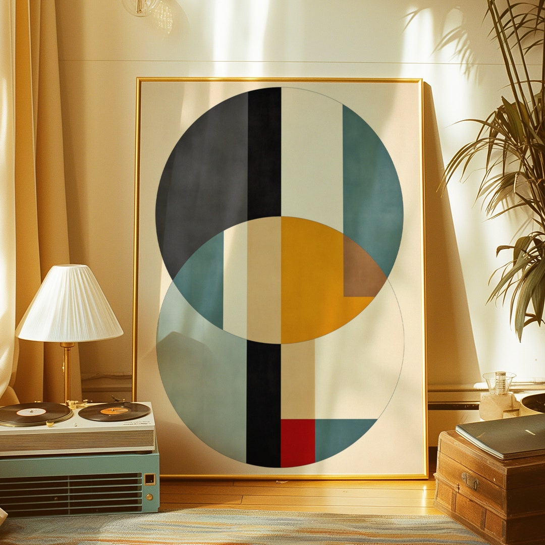 Geometric Abstract Art Print, Mid-century Modern Poster, Retro Wall ...