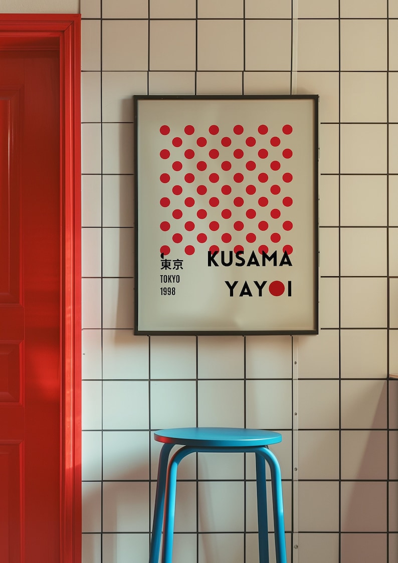 Yayoi Kusama Poster, Red Dots Art, Japanese Modern Art Print ...