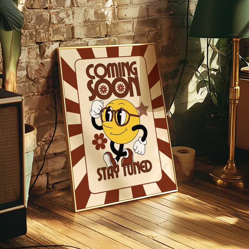 Retro coming Soon Poster, Vintage Stay Tuned Art, Nostalgic Decor ...