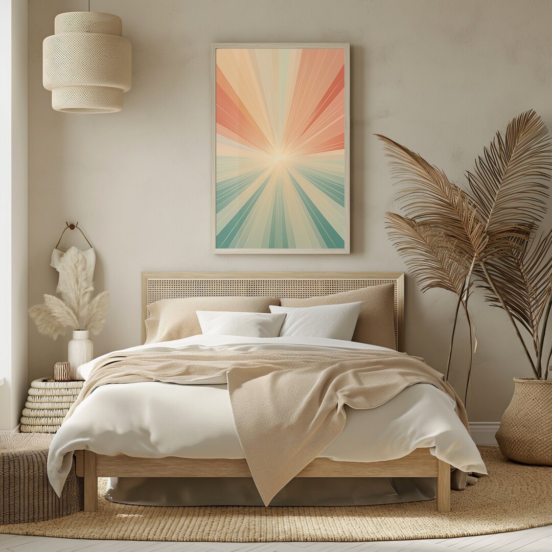 Morning Glory Rays Poster, Abstract Sunrise Art, Modern Poster Decor ...