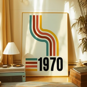 Retro 1970s Poster, Vintage Wall Art, Mid Century Modern Decor ...