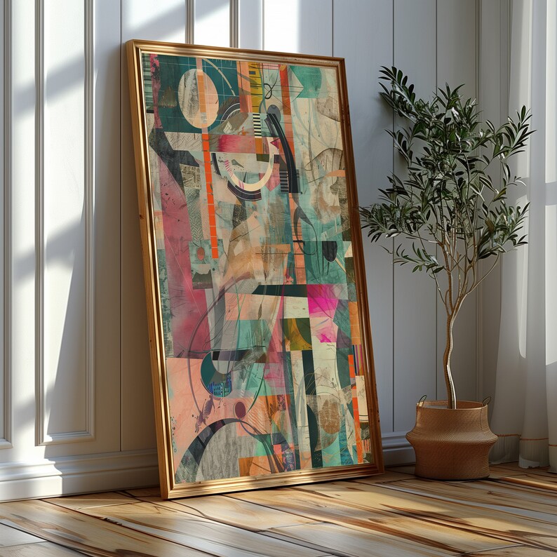 Modern Abstract Art Prints, Instant Download, Set of Three, Colorful ...