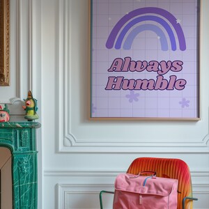 Always Humble Poster, Retro Inspirational Wall Art, Vintage ...