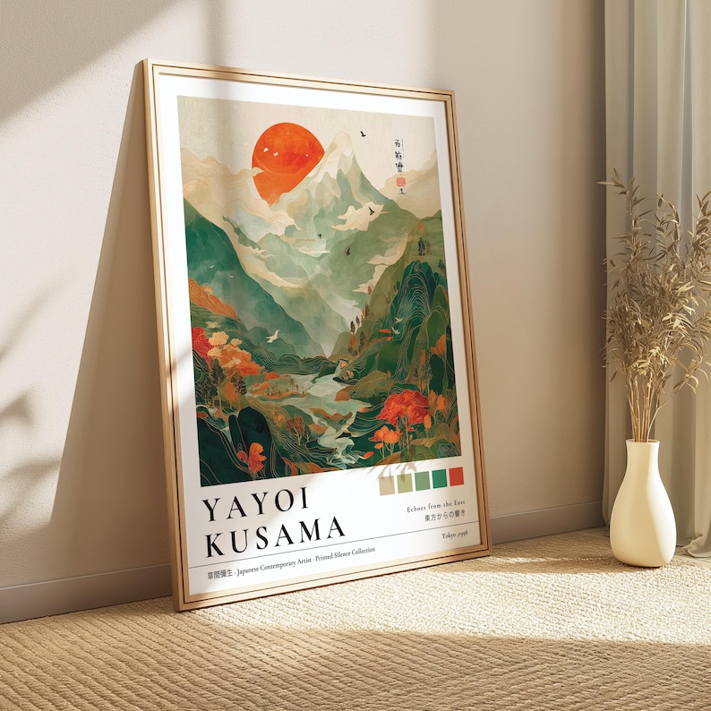 Fuji Mount Yayoi Kusama 3 Set Poster, Dandelion and Forest Wallpaper ...