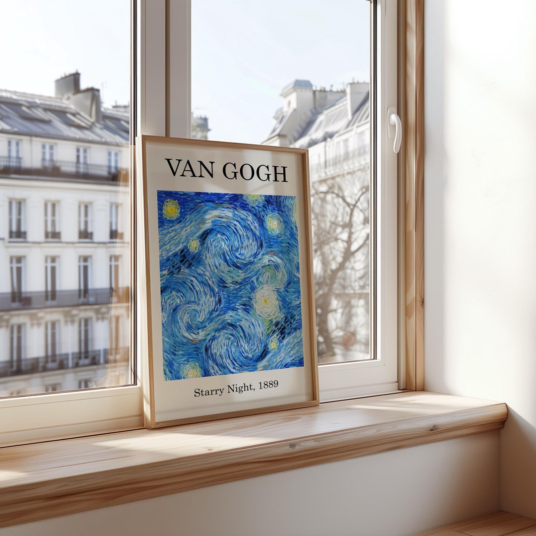 Impressionist Starry Night Wallpaper, Vincent Van Gogh Poster, Light ...