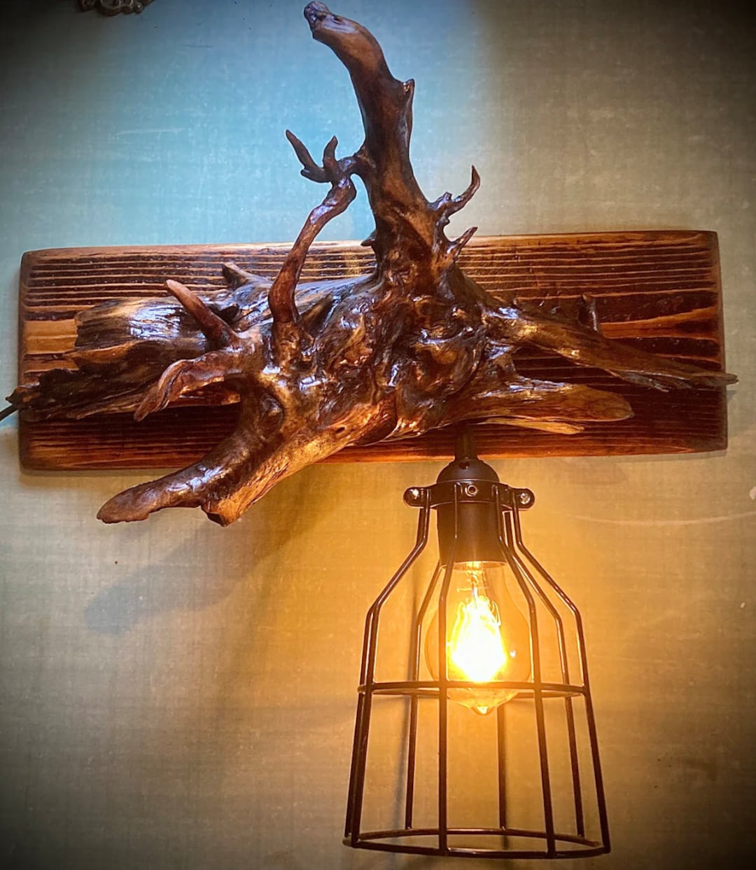 Driftwood Root, Sculpted Pendant Light With Industrial, Farmhouse ...