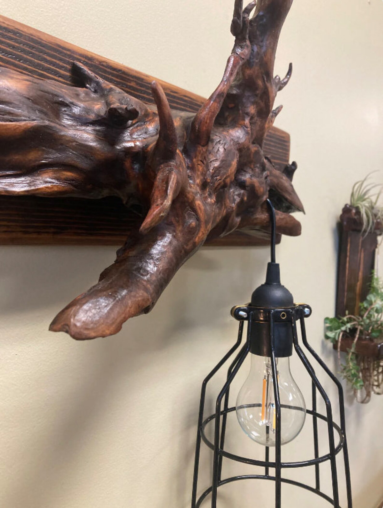 Driftwood Root, Sculpted Pendant Light With Industrial, Farmhouse ...