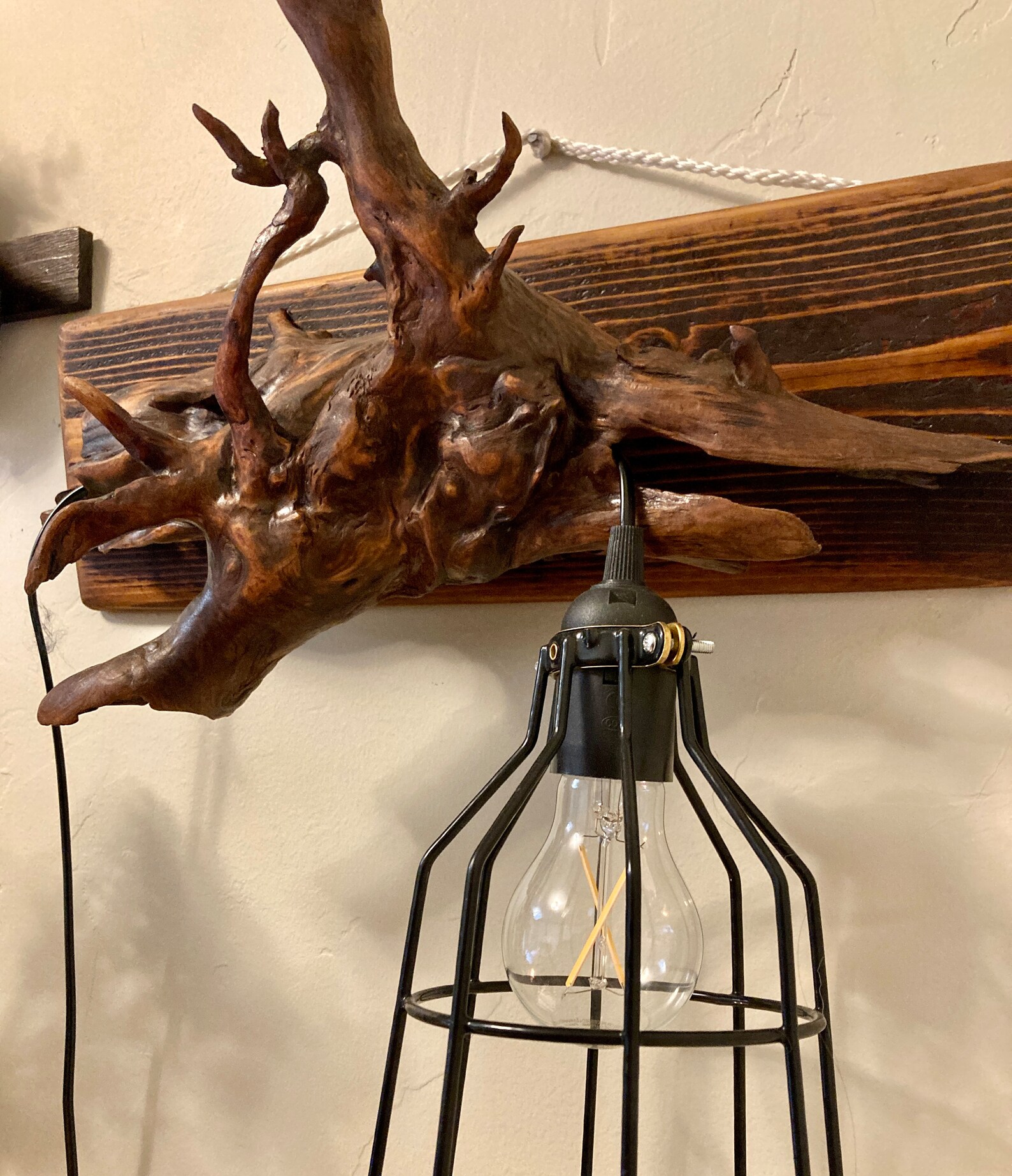 Driftwood Root, Sculpted Pendant Light With Industrial, Farmhouse ...