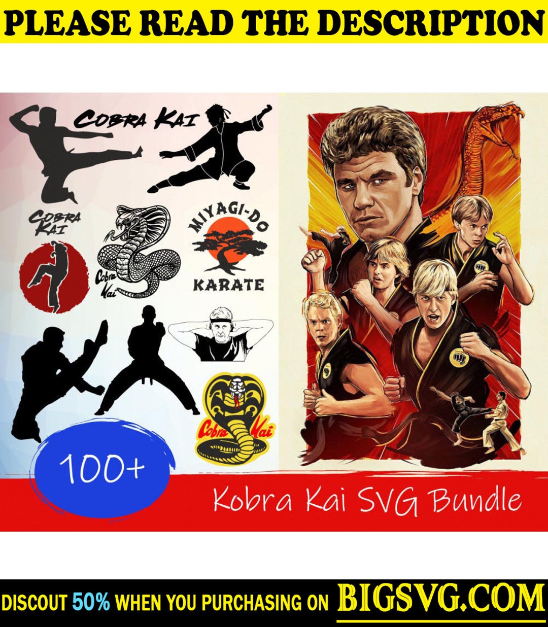 100 Cobra Kai Svg Bundle, Cobra Cai Svg, Karate Svg for Cricut, Strike ...