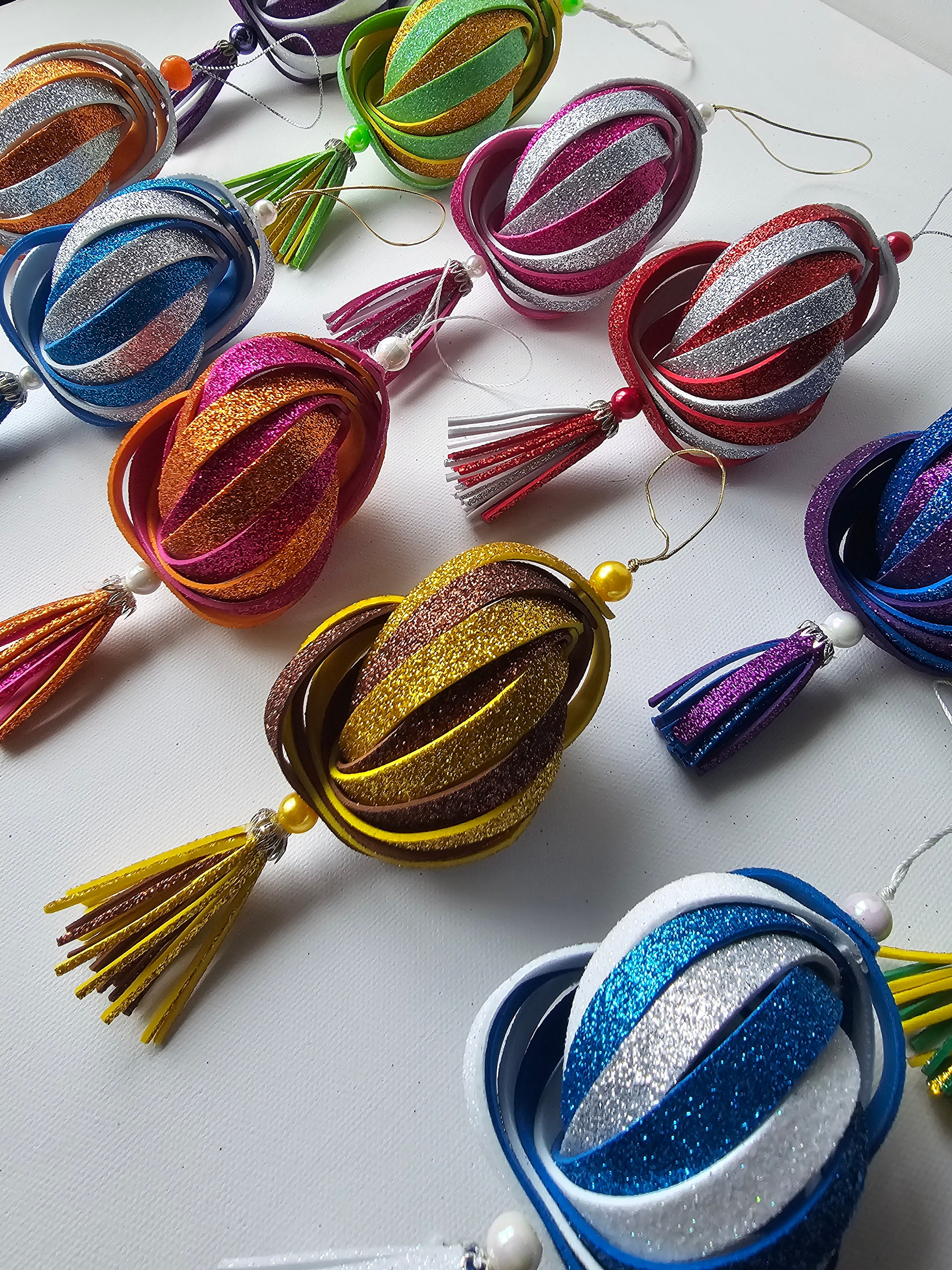 Set of Different Colour Christmas Spinner Decorations From Foamiran ...