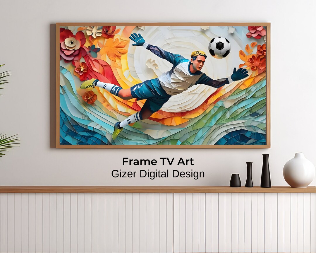 Frame TV Art Football, Samsung Frame TV Soccer, Goalkeeper, Frame TV ...