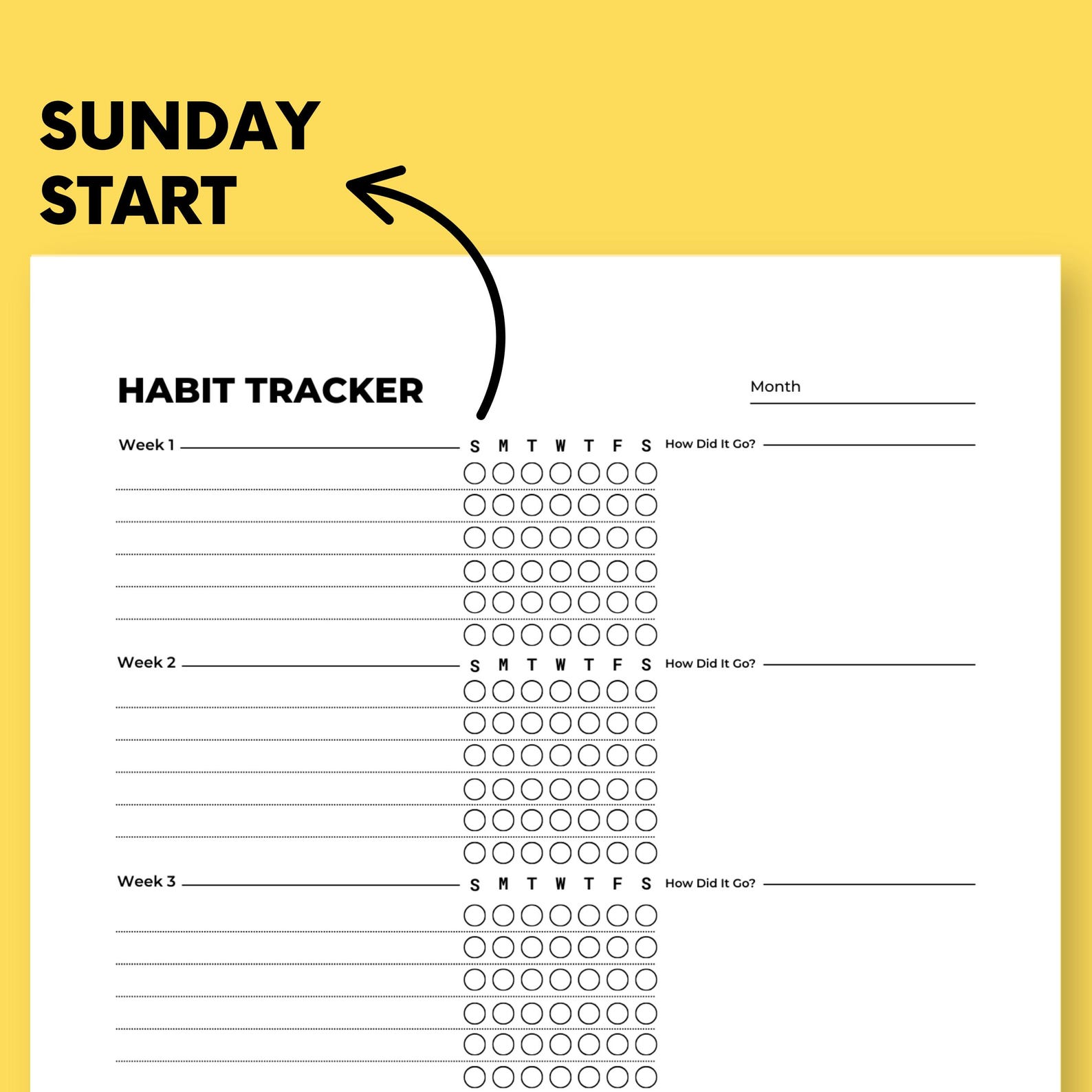 Monthly Habit Tracker Printable PDF | Minimalist Daily Routine, Goal ...